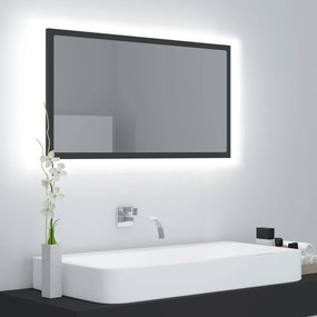 LED koupelnové zrcadlo šedé 80 x 8,5 x 37 cm akrylové - Default Title