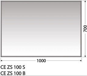 INTEDOOR Centino zrcadlo v hliníkovém rámu s LED osvětlením CE ZS 100 S/B