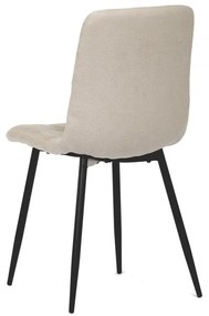 Jídelní židle SUSAN — kov, látka, více barev Krémová