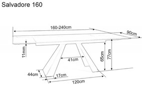 Rozkládací jídelní stůl SALVADORE CERAMIC 160-240 cm Signal