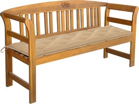 vidaXL Zahradní lavice s poduškou 157 cm masivní akáciové dřevo [3064288] Barva: krémová