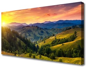 Obraz na plátně Krajina Louka Západ 120x60 cm