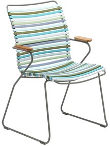 OnaDnes -20% Modrozelená plastová zahradní židle HOUE Click II. s područkami