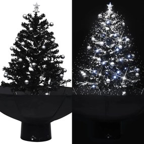 vidaXL Sněžící vánoční stromek s deštníkovým stojanem černý 75 cm PVC