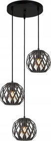 Závěsná lampa Hilo PND-22341-3SA-BK Italux Moderní stropní svítidlo