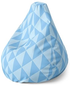 Sablio Sedací vak Pear Modré obrácené pyramidy - 140 x 100 x 25 cm