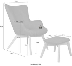 Zelené křeslo s podnožkou Niko – Ropez