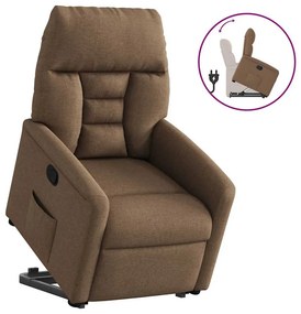 Zvedací polohovací křeslo hnědé textil 3303036
