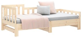 Výsuvná postel 2x (90 x 200) cm masivní borovice