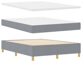 Postel s boxspringem s čelo Světle šedá 140 x 200 cm textil 3341896