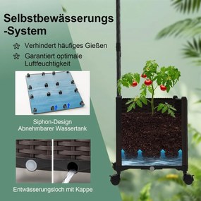 Costway Zahradní oblouk mřížovina s 2 truhlíky venkovní pergola mřížovina kovový