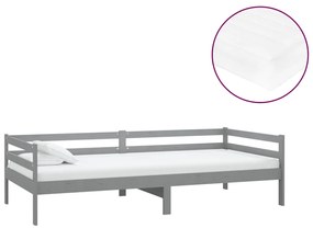 vidaXL Marketos Denní postel s matrací 90 x 200 cm šedá masivní borové dřevo