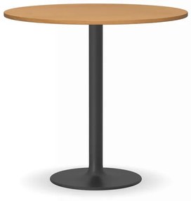 Konferenční stolek FILIP II, průměr 800 mm, černá podnož, deska wenge