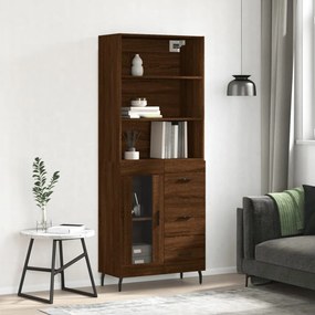 Skříň highboard hnědý dub 69,5 x 34 x 180 cm kompozitní dřevo