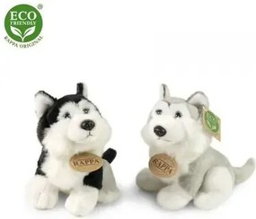 RAPPA Plyšový pes husky 16 cm / ECO-FRIENDLY / od 0 měsíců