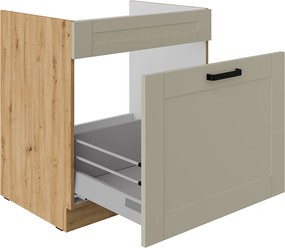 LUNA sa | dolní skříňka 80 ZL 1S dřezová | 80 cm | PREMIUM BOX | artisan/světle šedá