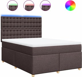 Box spring postel s matrací tmavě hnědá 160x200 cm textil 3293648
