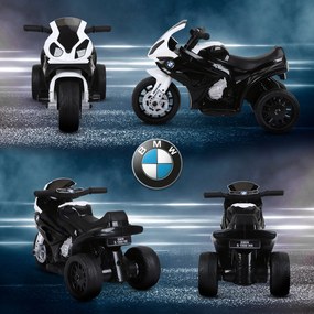 HOMCOM BMW S1000RR licenční dětská elektrická motorka dětské vozidlo s baterií, tříkolka, ocel, černá, 66x37x44 cm| Aosom