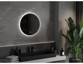 Mexen Erg, kulaté LED podsvícené koupelnové zrcadlo 60 cm, 6000K, topná podložka proti zamlžování, 9823-060-060-611-00