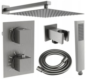 Mexen Cube DR02 podomítkový sprchový set s dešťovou sprchou 25x25 cm (6v1), grafitová, 77502DR0225-66