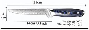 Vykošťovací nůž 5.5" XITUO HOKURIKU 67 vrstev damaškové oceli
