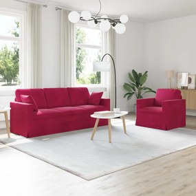 Set pohovek 2 ks Víno Červené samet 3407600