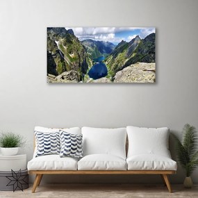 Obraz na plátně Hory Údolí Jezera Vrcholy 100x50 cm