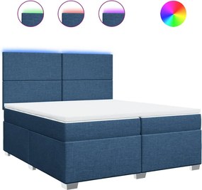Box spring postel s matrací modrá 200x200 cm textil 3292894