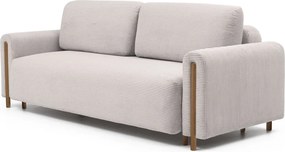 Béžová manšestrová rozkládací/s úložným prostorem pohovka 244 cm Arcadova – ELTAP