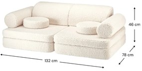 Krémová dětská pohovka z textilie bouclé 132 cm Settee – Wigiwama