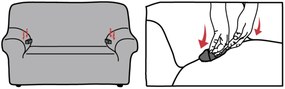 Potah na sedačku multielastický, Denia, smetanový dvojkřeslo 140 x 180 cm