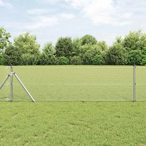 Zemní upevnění svařované drátěné ploty 10 x 0,6 m Stříbrná 3351565