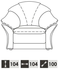 FALCO Kožená sedací souprava Boston 3+2+1 rozkládací Hlavní látka: kůže S43