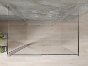Mexen Omega-3S sprchový kout 3-stěnný, posuvný 140 x 90 cm, transparentní, chrom - 825-140-090-01-00-3S