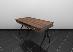 NO+BL Stůl H-Line ST140ZP Dekor stolové desky: ořech, Barva podnože: černá