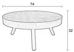 Stolek SURI coffee table, large, černé dřevo White Label Living 2300260