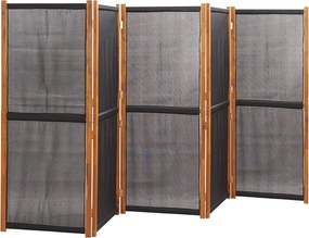 5dílný paraván černý 350 x 180 cm 319181