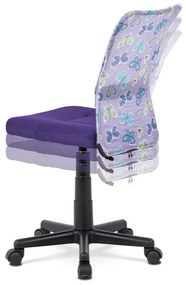 Kancelářská židle KA-2325 PUR, fialová mesh, plastový kříž, síťovina motiv
