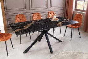 Keramický jídelní stůl Fabrico 180 cm černý / pískový