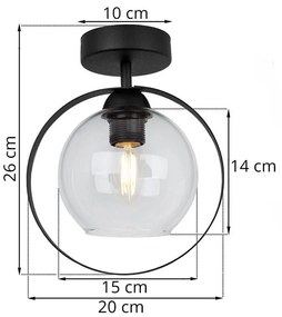Stropní svítidlo Haga Ring, 1x transparentní skleněné stínítko