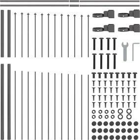 Zahradní plot WOERDEN 4 ks 170 x 190 cm Práškově lakovaná ocel 3360109