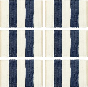 vidaXL Prostírání 6 ks antracitové a bílé 30 x 45 cm bavlna [134026] Barva: stripe blue and white