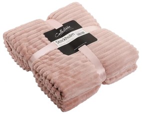 Růžový plyšový pléd Stockholm old pink - 150*200 cm