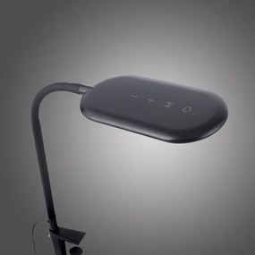 Moderní upínací lampa černá stmívatelná včetně LED - Kiril