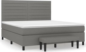 Box spring postel s matrací tmavě šedá 180x200 cm textil 3136694