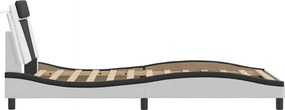 Rám postele Viana bez matrace bílý a černý 100 x 200 cm umělá kůže 3208081