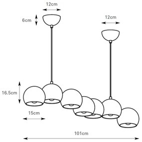 Markslöjd 108859 - Lustr na lanku CUPOLO 7xE14/40W/230V bílá