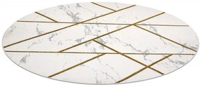 Dywany Łuszczów, Kusový koberec Emerald geometric 1012 cream and gold kruh, 200x200 (průměr) kruh, bílá, ložnice