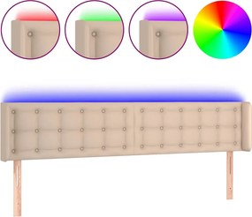 Čelo postele s LED cappuccino 163 x 16 x 78/88 cm umělá kůže 3123337