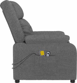 Elektrické masážní křeslo tmavě šedé textil 3143580